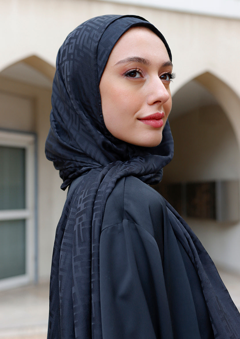 Jacquard Monogram Black - Instant Hijab Set with Inner – BOKITTA-UK